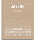 Jayson Personalized Name Meaning Art Prints – Name Stories