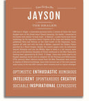 Jayson Personalized Name Meaning Art Prints – Name Stories