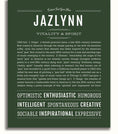Jazlynn Personalized Name Meaning Art Prints – Name Stories