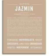 Jazmin Personalized Name Meaning Art Prints – Name Stories