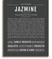 Jazmine Personalized Name Meaning Art Prints – Name Stories