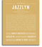 Jazzlyn Personalized Name Meaning Art Prints – Name Stories