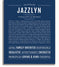 Jazzlyn Personalized Name Meaning Art Prints – Name Stories
