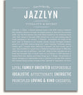 Jazzlyn | Name Art Print – Name Stories