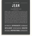 Jean (male) | Name Art Print – Name Stories
