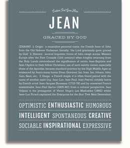 Jean (male) | Name Art Print – Name Stories