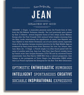 Jean (male) | Name Art Print – Name Stories