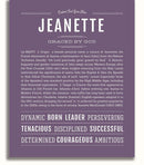 Jeanette | Name Art Print – Name Stories