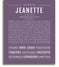 Jeanette Personalized Name Meaning Art Prints – Name Stories