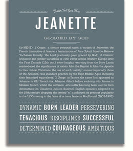 Jeanette | Name Art Print – Name Stories