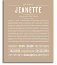 Jeanette | Name Art Print – Name Stories