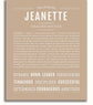 Jeanette | Name Art Print – Name Stories