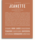 Jeanette Personalized Name Meaning Art Prints – Name Stories