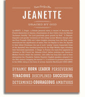 Jeanette Personalized Name Meaning Art Prints – Name Stories