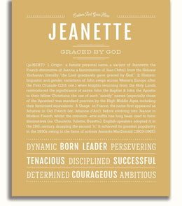 Jeanette | Name Art Print – Name Stories