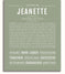 Jeanette Personalized Name Meaning Art Prints – Name Stories
