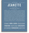 Jeanette Personalized Name Meaning Art Prints – Name Stories