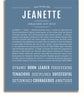 Jeanette Personalized Name Meaning Art Prints – Name Stories