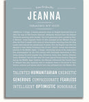 Jeanna | Name Art Print – Name Stories