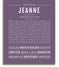 Jeanne | Name Art Print – Name Stories