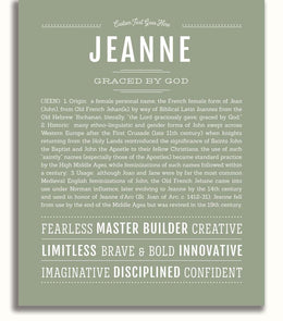 Jeanne | Name Art Print – Name Stories