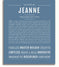 Jeanne Personalized Name Meaning Art Prints – Name Stories