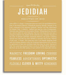 Jedidiah Personalized Name Meaning Art Prints – Name Stories