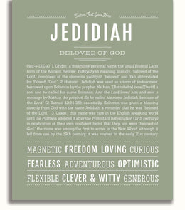 Jedidiah Personalized Name Meaning Art Prints – Name Stories
