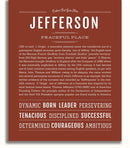 Jefferson Personalized Name Meaning Art Prints – Name Stories