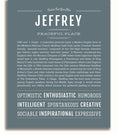 Jeffrey Personalized Name Meaning Art Prints – Name Stories