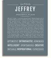 Jeffrey Personalized Name Meaning Art Prints – Name Stories