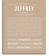 Jeffrey Personalized Name Meaning Art Prints – Name Stories