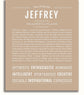 Jeffrey Personalized Name Meaning Art Prints – Name Stories