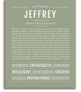 Jeffrey Personalized Name Meaning Art Prints – Name Stories