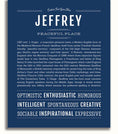 Jeffrey Personalized Name Meaning Art Prints – Name Stories