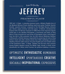 Jeffrey Personalized Name Meaning Art Prints – Name Stories