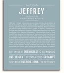 Jeffrey Personalized Name Meaning Art Prints – Name Stories