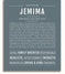 Jemima Personalized Name Meaning Art Prints – Name Stories