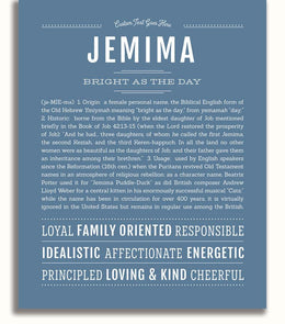 Jemima | Name Art Print – Name Stories