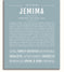 Jemima Personalized Name Meaning Art Prints – Name Stories