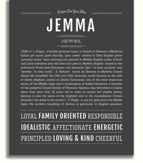 Jemma | Name Art Print – Name Stories