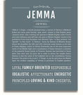 Jemma Personalized Name Meaning Art Prints – Name Stories