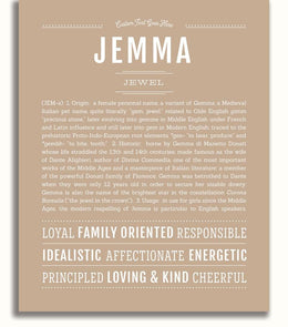 Jemma | Name Art Print – Name Stories