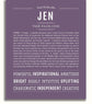 Jen Personalized Name Meaning Art Prints – Name Stories