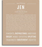 Jen Personalized Name Meaning Art Prints – Name Stories