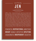 Jen Personalized Name Meaning Art Prints – Name Stories