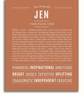 Jen Personalized Name Meaning Art Prints – Name Stories