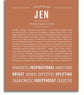 Jen Personalized Name Meaning Art Prints – Name Stories