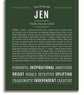 Jen Personalized Name Meaning Art Prints – Name Stories