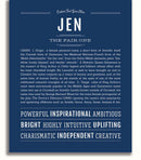 Jen Personalized Name Meaning Art Prints – Name Stories